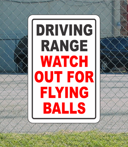 Driving Range Watch Out for Flying Balls Metal Sign 12"x18" golf | eBay
