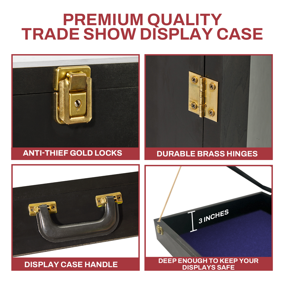 Trade Show Display Case Glossy Black P304B Card, Jewelry, and Show ...