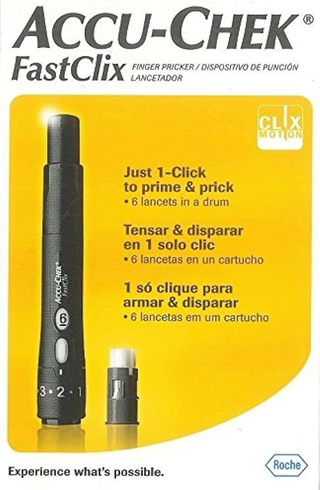 Accu-Chek Fastclix Finger Pricker Lancing Device + 6 Lancets ...