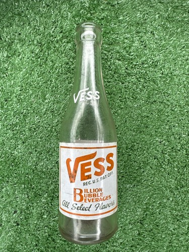 Vintage 1946 Vess Billion Bubble Beverages 7oz Soda Bottle Duraglas ...