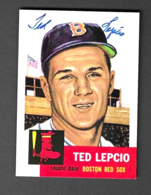 TED LEPCIO Boston Red Sox Signed 1991 Topps 1953 Archives Baseball Card ...