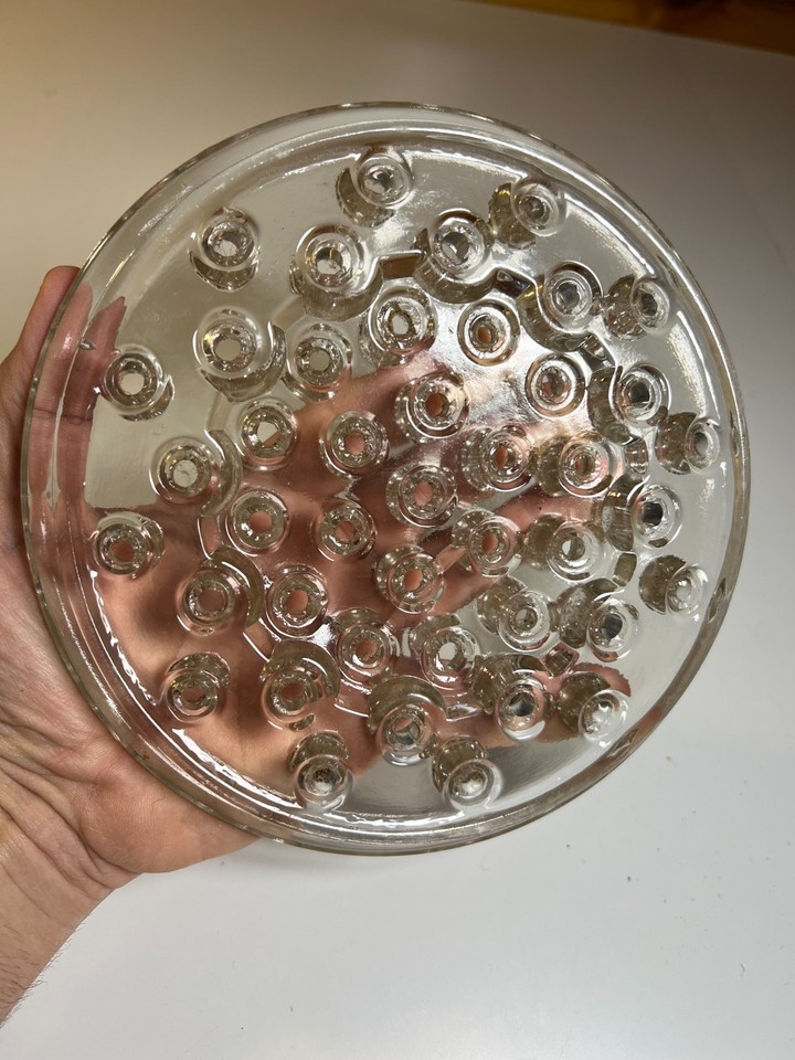 RARE Extra Large Antique Glass Flower Frog 7" Heavy 2.7 lb 40-Hole ...