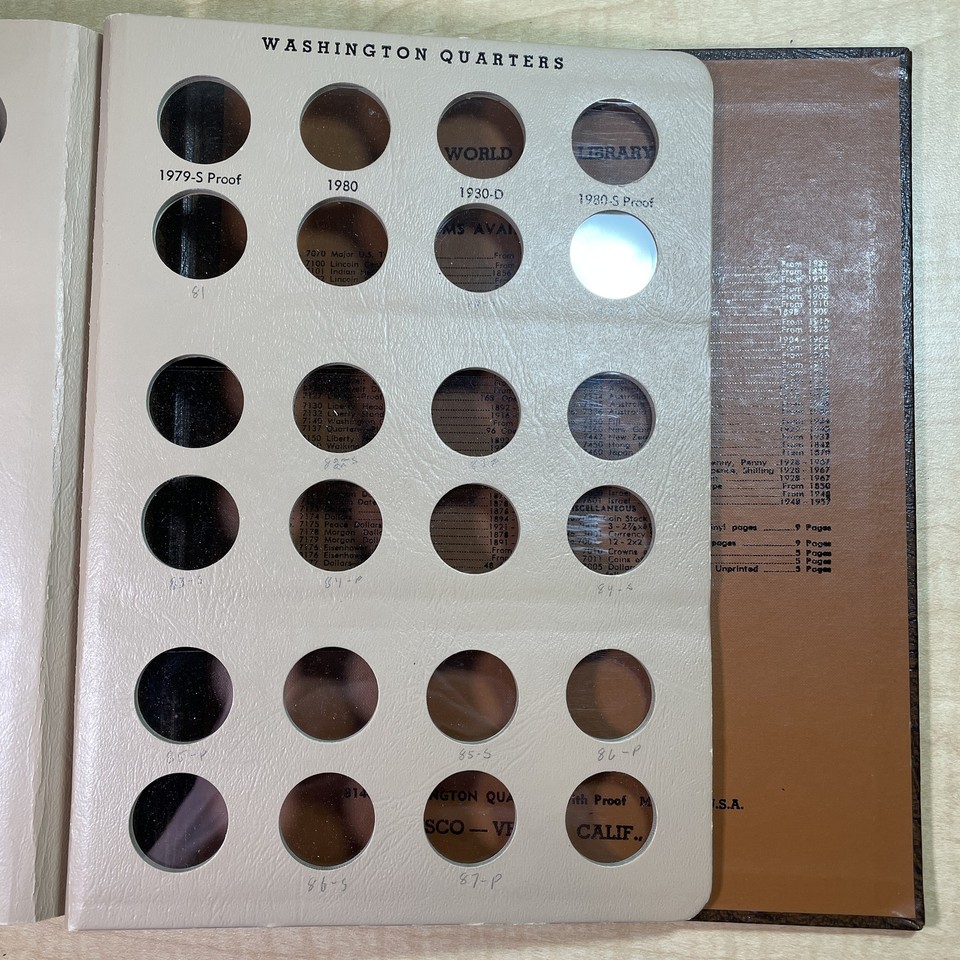Dansco 8140 Washington Quarters Including Proof Only Issues Album, Used ...