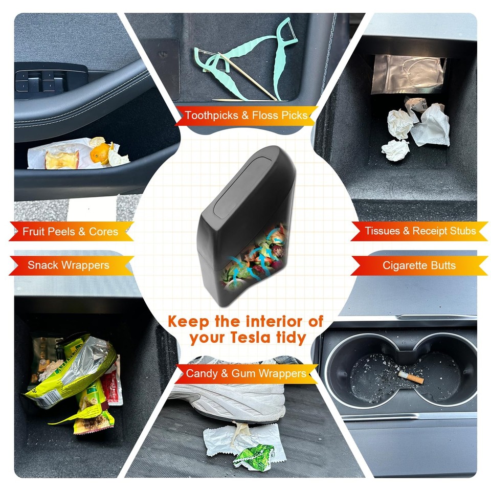 for Tesla Model Y Trash Can Tesla Model 3 Trash Bin for 2018-2025 Tesla ...