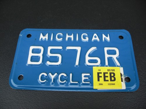 Classic Vintage Historic 2006 Michigan Motorcycle License Plate B576R ...