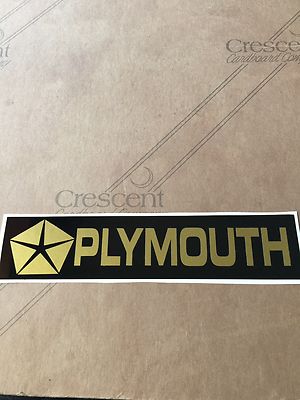 2"X 8" PLYMOUTH Sticker (Black & Gold VINYL) Vintage Looking | eBay