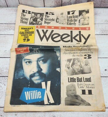 Honolulu Weekly 1993 Hawaii Newspaper Willie K Article Hawaiian ...