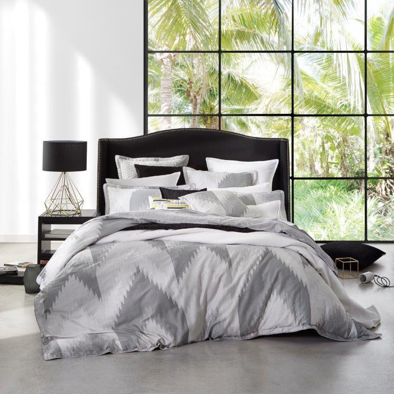 Flamestitch Silver Super King bed Quilt Cover Set by Florence ...