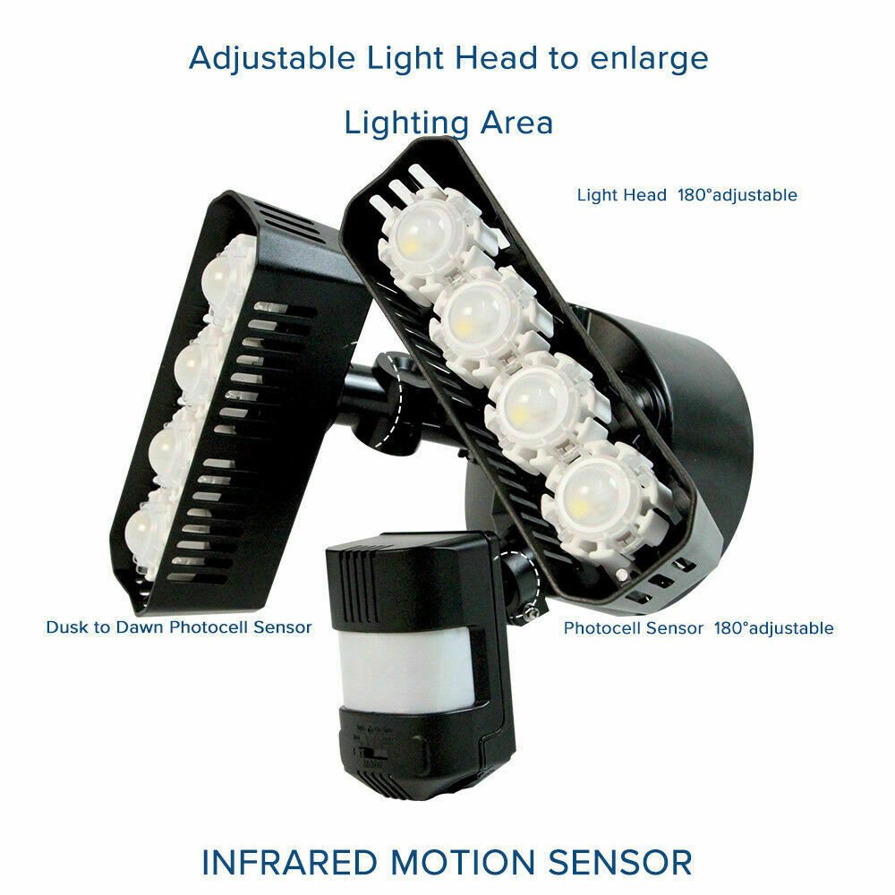 3600lm 250W LED Security Light Motion Sensor Yard Floodlight Dusk to ...