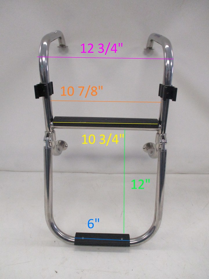 METALOGIC 2 - STEP BOARDING LADDER STAINLESS STEEL 6502147 MARINE BOAT ...