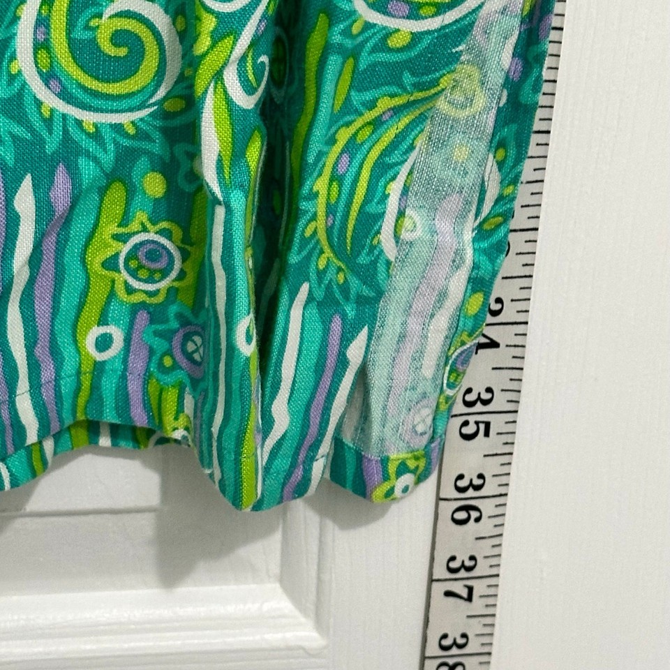 Bob Mackie Wearable Art colorful Linen tunic XL gold buttons vacation ...