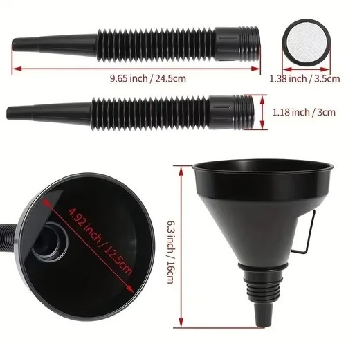 Flexible Large Funnel Oil Water Gas Fuel Spout Funnel for Car ...