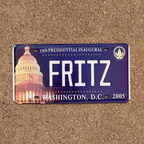 2005 Washington DC Vanity License Plate Tag 1 W Bush Inaugural FRITZ | eBay
