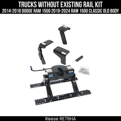 Reese 20K Dual Jaw 5th Wheel Trailer Hitch for 14-18 Ram 1500 & 19-24 ...