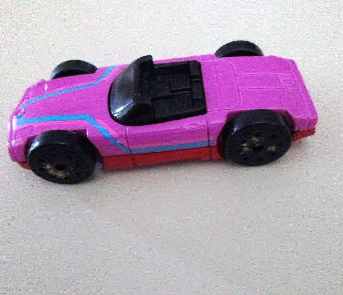 LTI 1:64 Scale Diecast Reversible Car: Magenta Convertible & Red/White ...