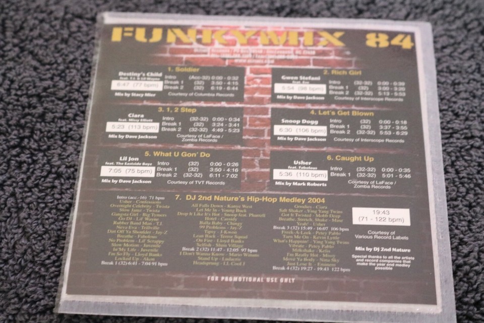 FunkyMix For Professional DJ's Only 84 MINT USA CD Hip Hop & R&B Intros ...