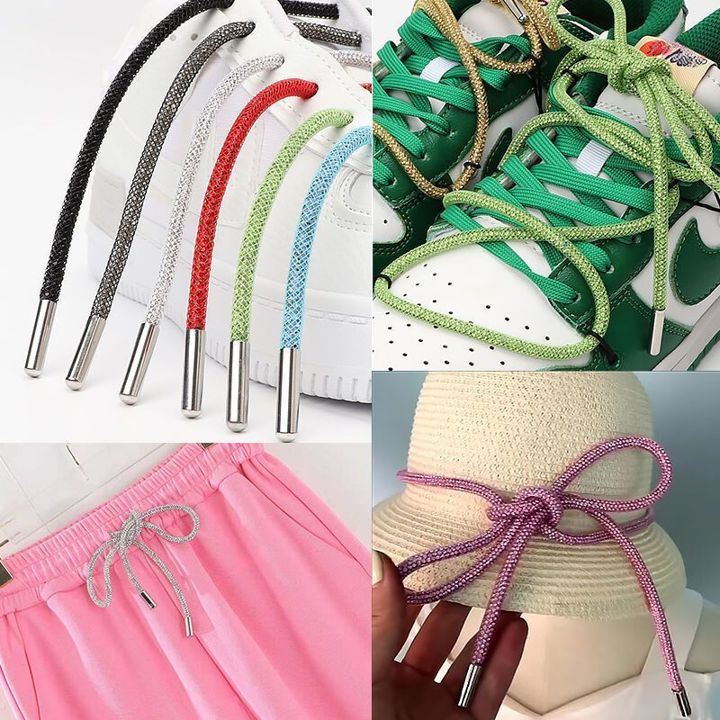 2pcs Rhinestone Shoe Laces Hoodie String Mesh Rope Replacement ...
