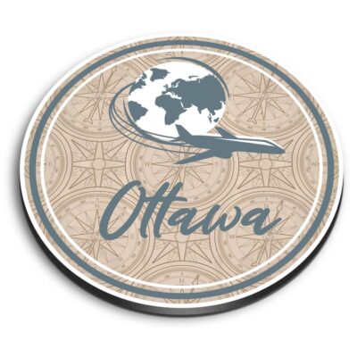 1x Round Fridge MDF Magnet Ottawa Canada Travel Fun Canadian #59958 ...