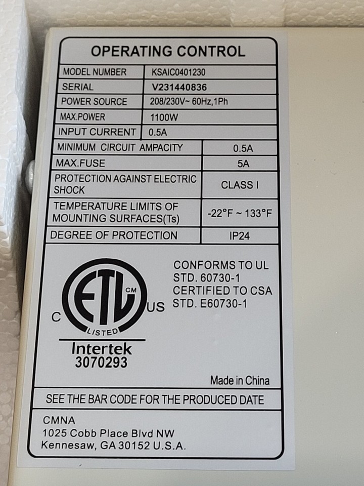 Midea KSAIC0401230 Ductless 24V Interface Kit for Ductless Systems ...
