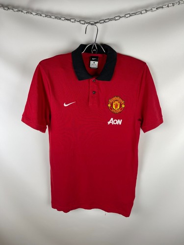 Nike AON vintage Manchester United red swoosh polo shirt polo | eBay UK