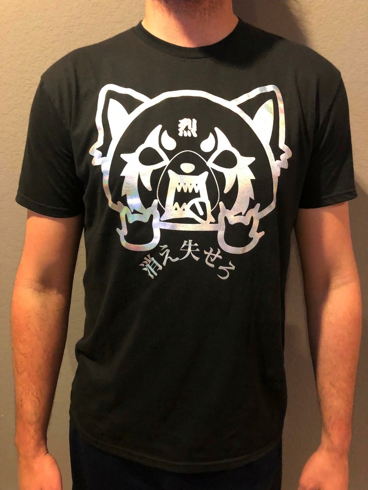 Authentic Aggretsuko Aggressive Retsuko Sanrio Black & Metallic RARE T ...