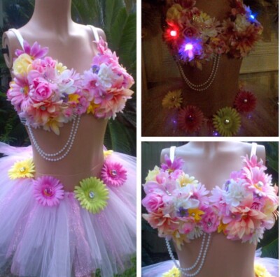 Fairy LED Flower Rave Bra, Sexy Costume,Theatre, Rave Bras, Rave Outfit ...