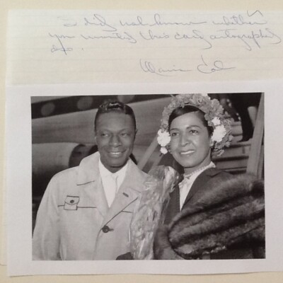 Maria Cole SIGNED 1999 Letter Nate King Cole Wife Natalie Singer ...