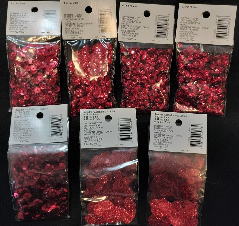 CREATOLOGY: New Red Round Sequins, 7 Packs. Mixed sizes | eBay