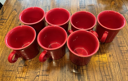 7 Scarlet Red FiestaWare mugs ring handle Homer Laughlin Fiesta Ware | eBay