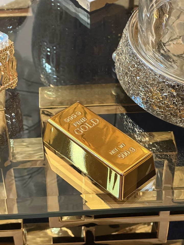 1pc 24k 500g Luxurious Gold Brick Prop Decor Real Gold Electroplated ...
