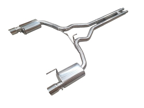 CAT BACK EXHAUST for FORD MUSTANG 2015-17 3 INCH H PIPE + CHROME TIPS ...