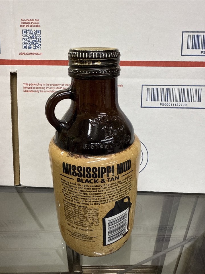Vintage BEER BOTTLE MISSISSIPPI MUD BLACK and TAN BEER 1 QUART Original ...