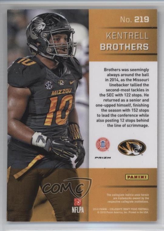 2016 Panini Prizm Collegiate Draft Picks Red Kentrell Brothers #219 | eBay