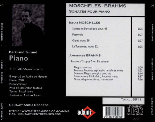 Ignaz Moscheles, Johannes Brahms, Bertrand Giraud - Moscheles - Brahms ...