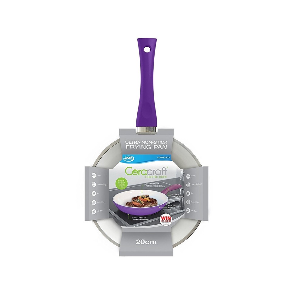 JML Ceracraft Ceramic 20cm Frying Pan.Aubergine Purple Induction Safe ...