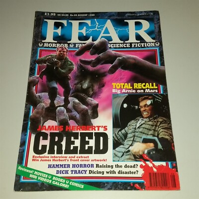 FEAR #20 AUGUST 1990 TOTAL RECALL ARNIE CREED DICK TRACY BRITISH HORROR ...