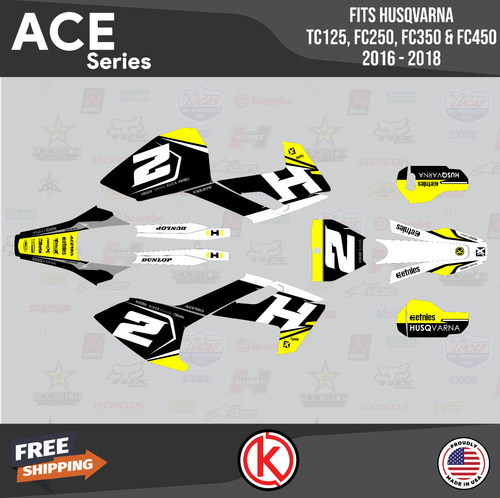 Graphics Kit for Husqvarna TC125 FC250 FC350 FC450 2016 2017 2018 Ace ...