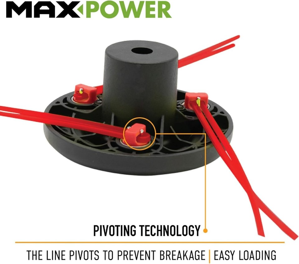 Compact Universal Trimmer Head - 6 Pivoting Lines, Pre-Cut Line ...