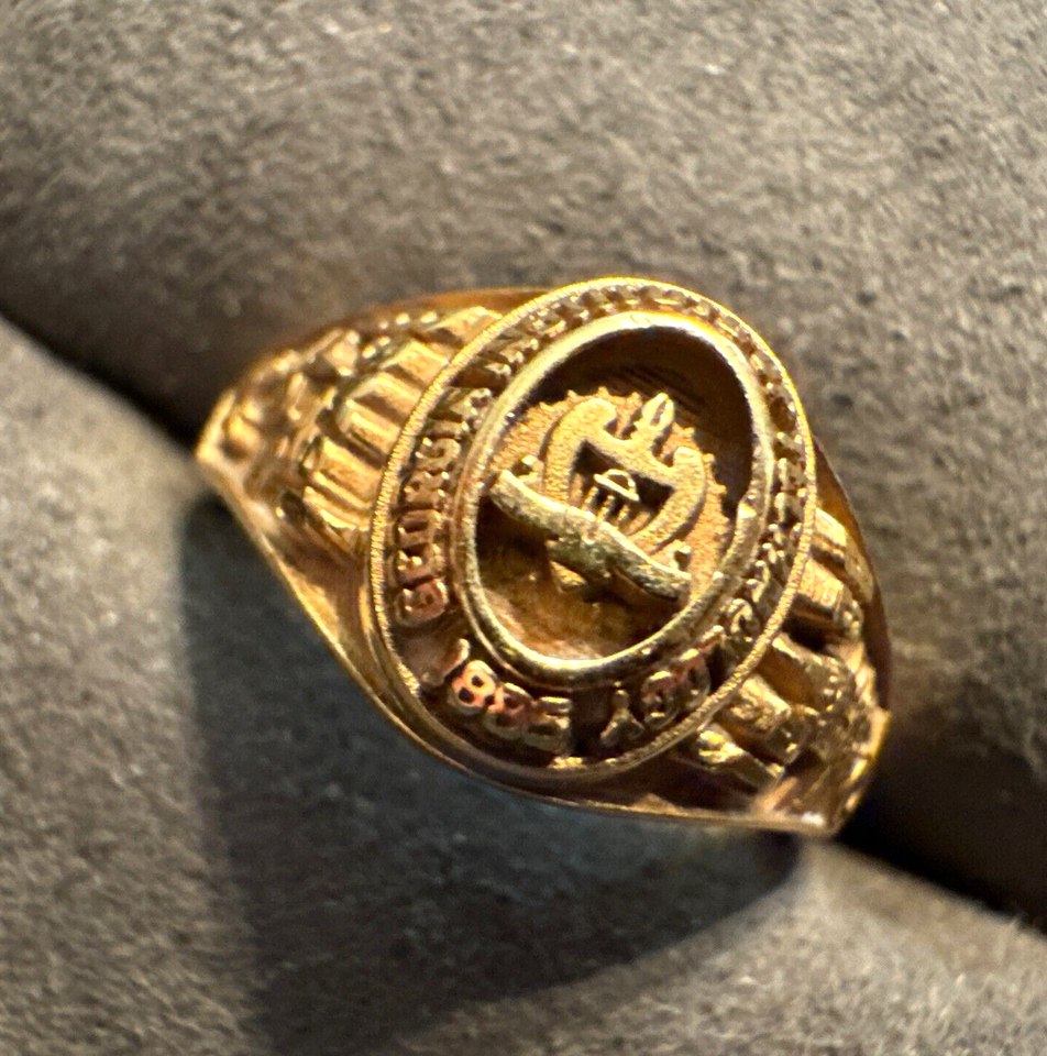 18K Georgia Tech Yellow Jackets Signet Class Ring Size 5.25 | eBay