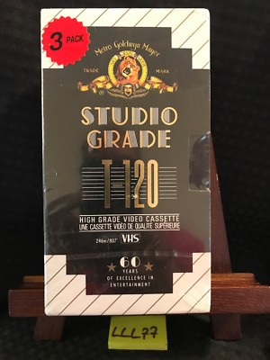 MGM Studio Grade T-120 Blank VHS Video Cassette Tapes 3 Pack NEW SEALED ...