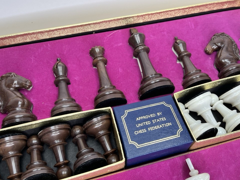 Rare Cavalier Tournament Staunton Chess Set Weighted Pieces In Box ...