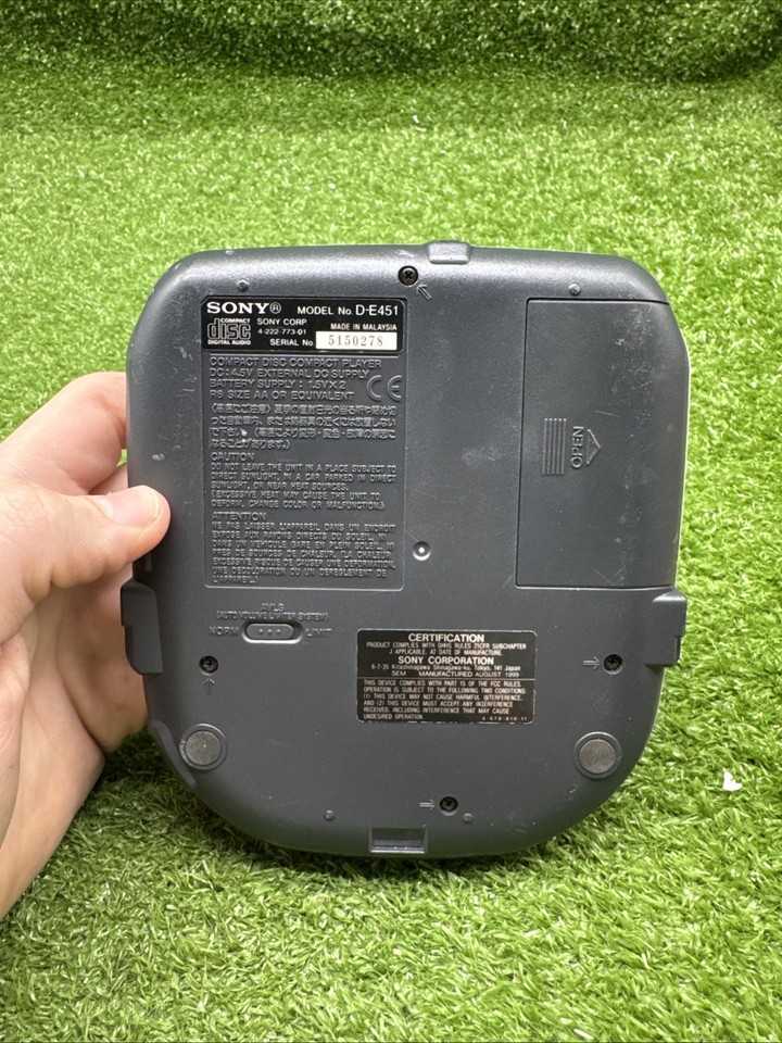Sony Discman Model D-E451 CD Fully Tested Works! (Please Read). 25 | eBay