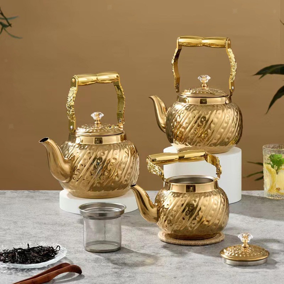 Stainless Steel Teapot with Removable Infuser Boiling Water Pot Metal ...