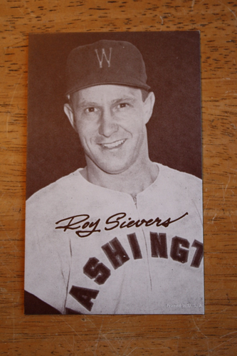 1947-66 EXHIBIT BASEBALL OF ROY SIEVERS SENATORS PORTRAIT DARK ...
