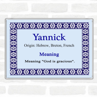 Yannick Name Meaning Jumbo Fridge Magnet Blue | eBay UK