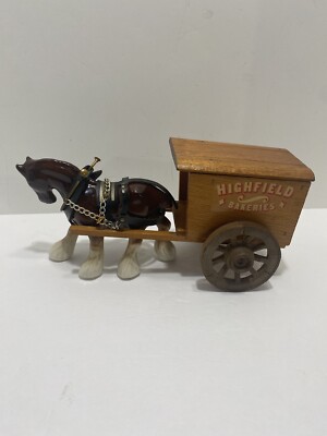 Vtg Ceramic Shire Horse and Highfield Bakeries Caravan Possible Melba ...