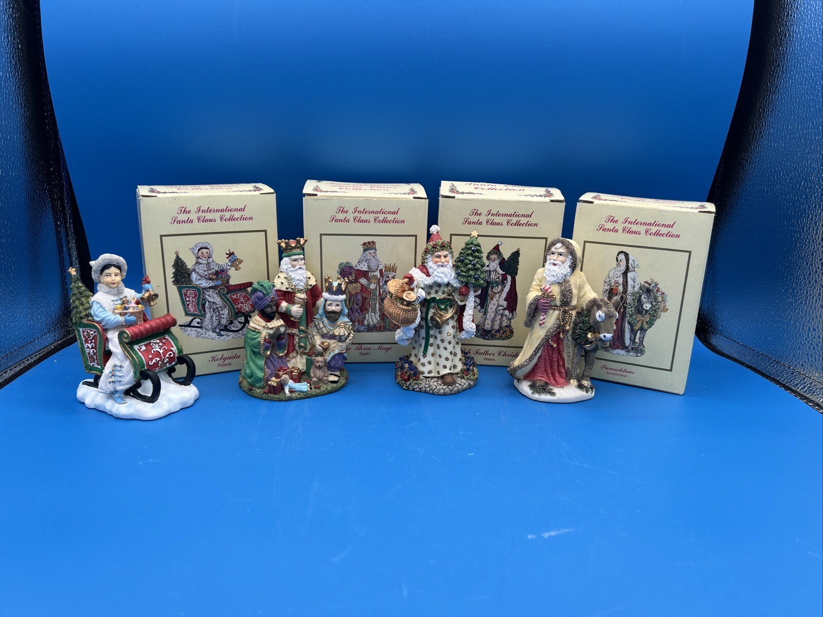 The International Santa Claus Collection Figurines With Box Lot of 4 | eBay