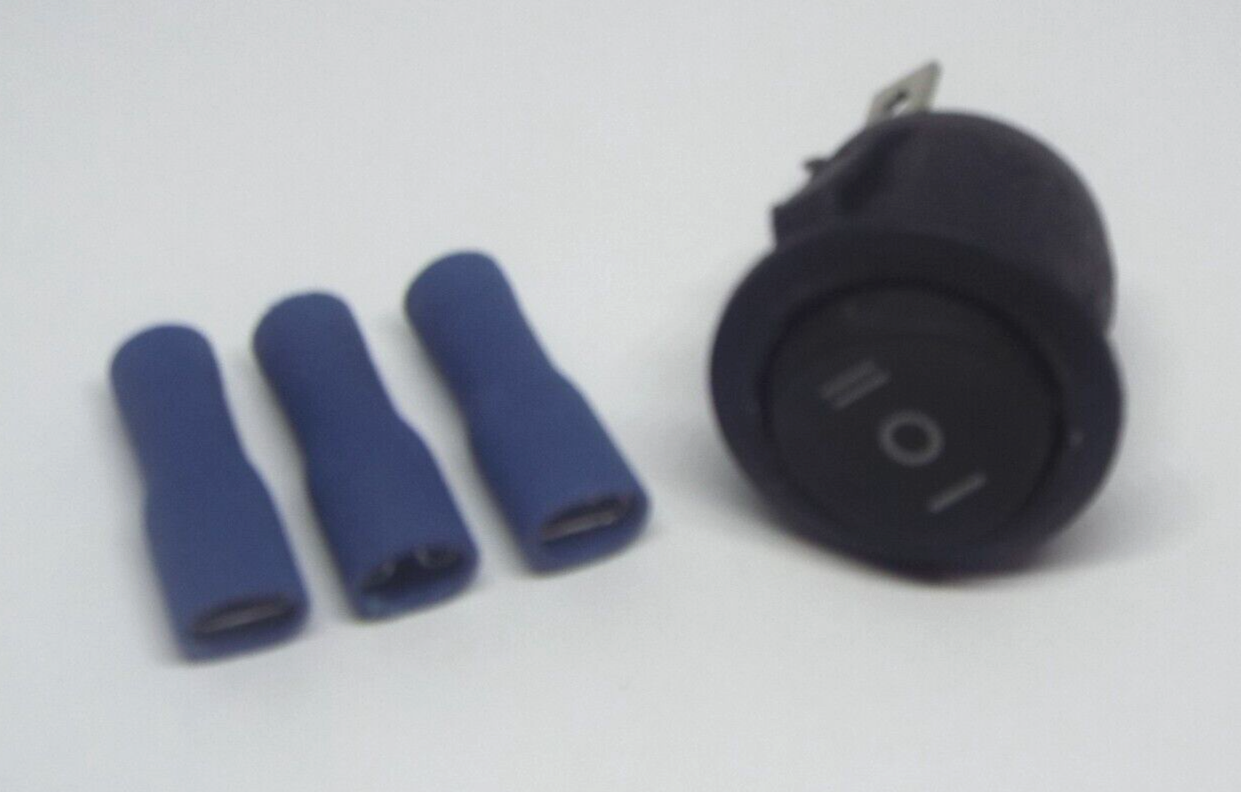 Motorhome Caravan Camper Black Circular Centre off 3-way Rocker Switch ...