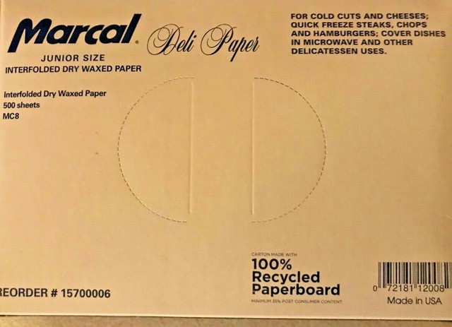 Deli Paper Marcal Junior Size Interfolded Dry Waxed Paper 500 Sheets ...