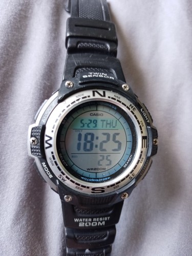 Casio SGW-100 Twin Sensor Watch Compass, Thermometer, World Time | eBay UK